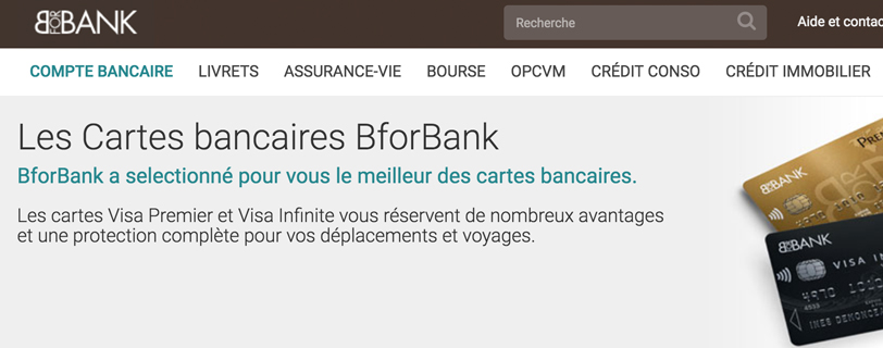 Quelle carte de crédit est offerte chez BforBank